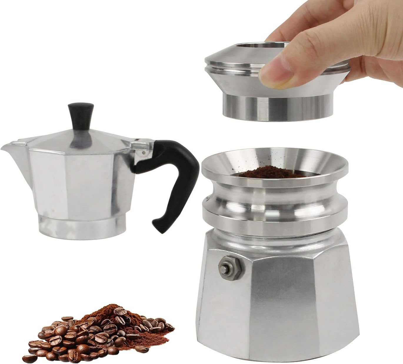 Coffee Tamper for Moka Pot, 304 Stainless Steel Espresso Coffee Tamper ...