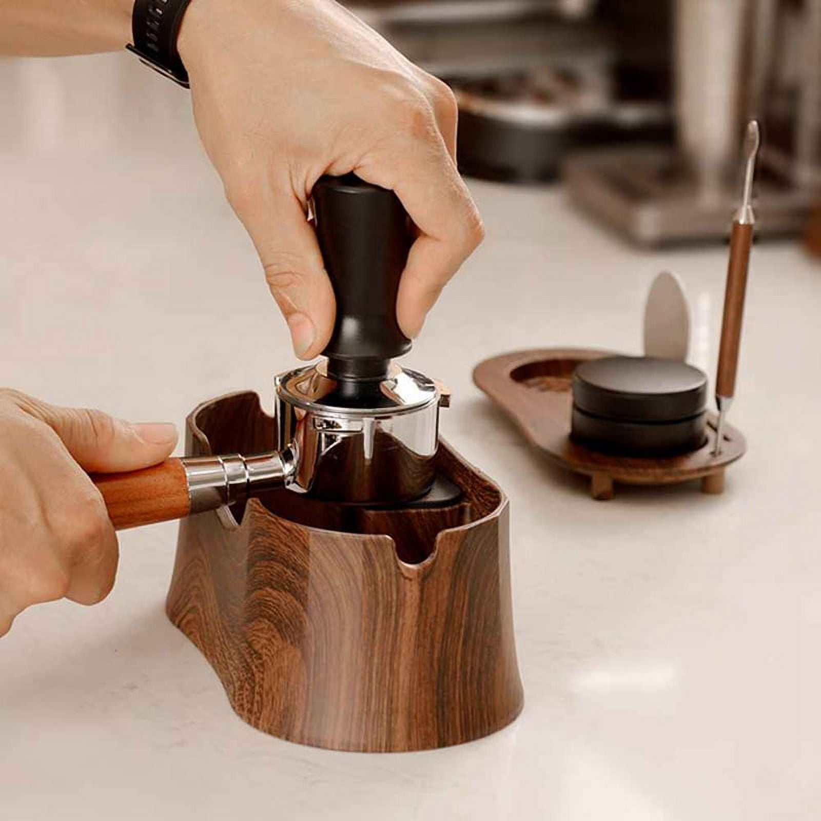 Coffee Tamper Stand and Portafilter Holder, Espresso Tamper Mat Stand ...
