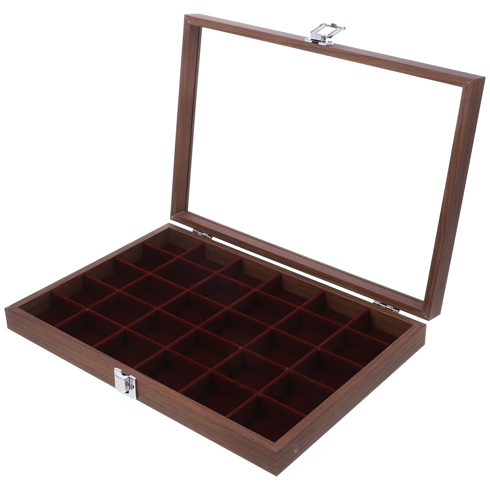 MEIBUTYUP Wooden Tea Bag Organizer 30-Grids Compartment for Storage Use ...