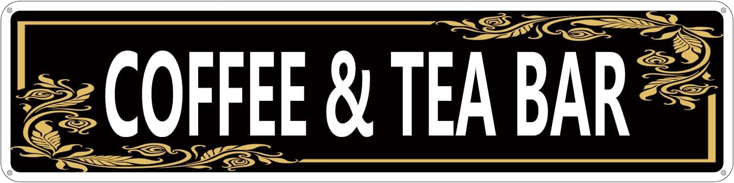 Coffee and Tea Bar Metal Street Tin Sign Funny Vintage Slim Tin Signs ...