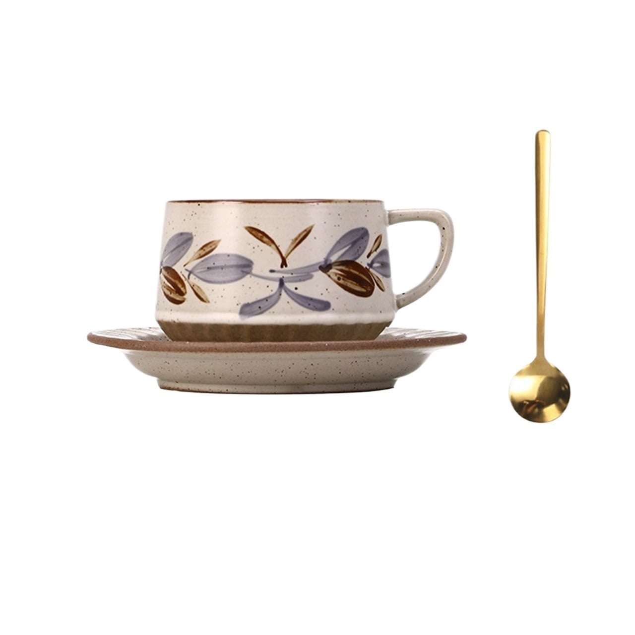 Coffee/Tea Cup Set Vintage Floral Ceramic with Saucer and Spoon ...