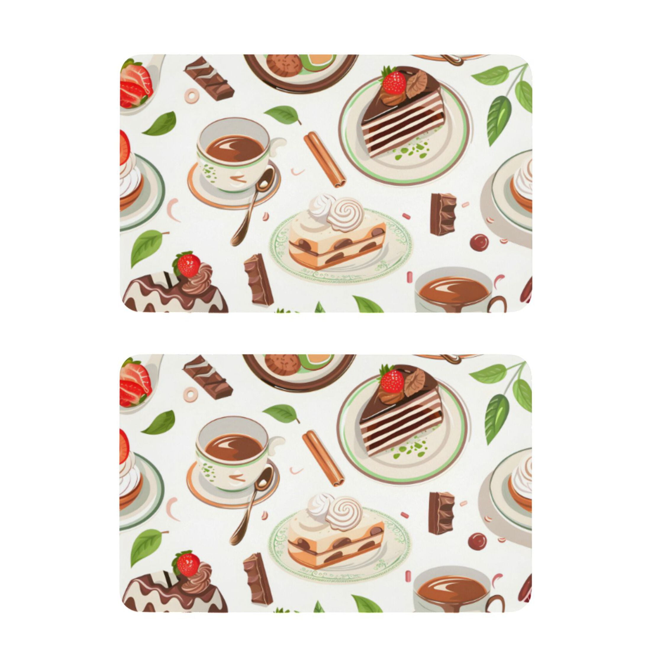 Coffee Tea Pots Cups Leaves Refrigerator Magnet Stickers Square Fridge ...