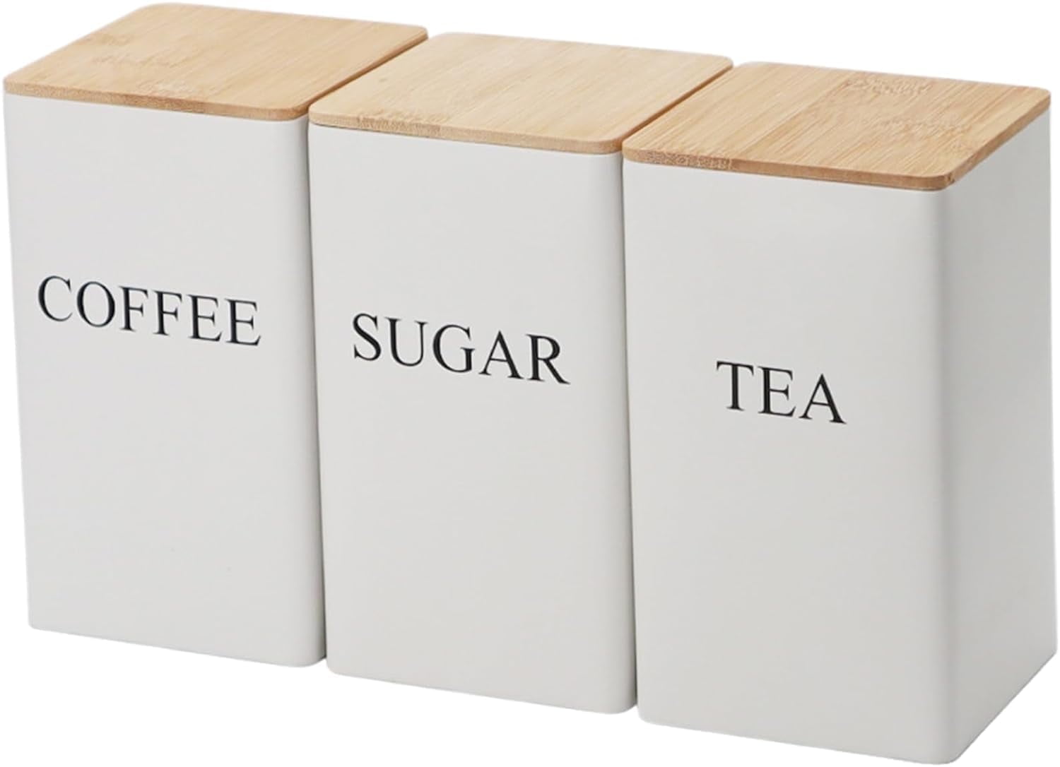 Coffee Tea Sugar Container Set of 3 Iron Tea Coffee Sugar Canister Set ...