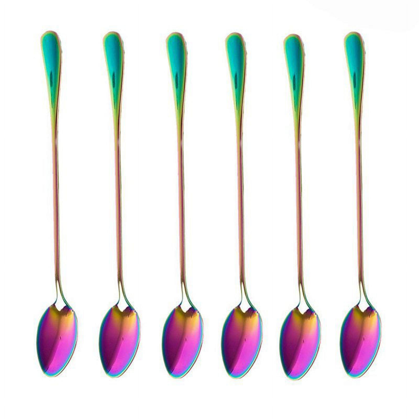 Coffee Teaspoons, Set of 6 Rainbow Color Spoon, Pointed - Walmart.com