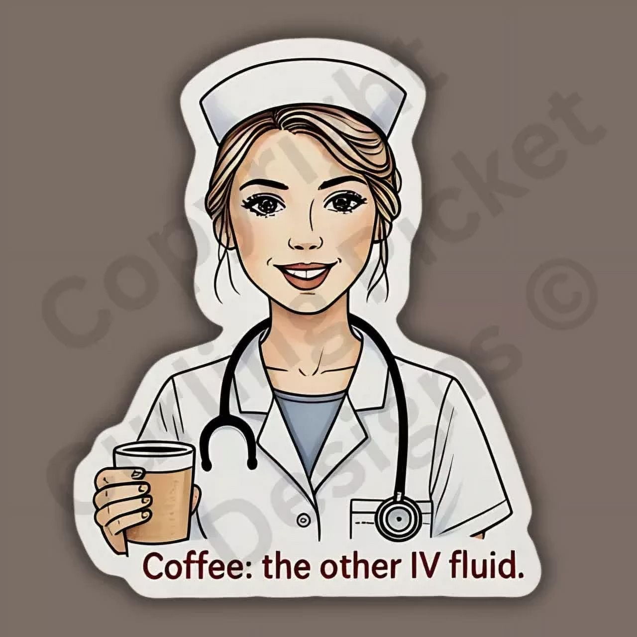 Coffee The Other Iv Fluid Nurse Nursing Sticker Phone Decal Water ...