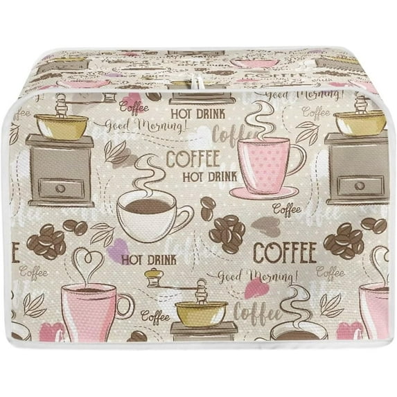 Coffee Theme 2 Slice Toaster Covers Dust Protection Bread Maker Covers ...