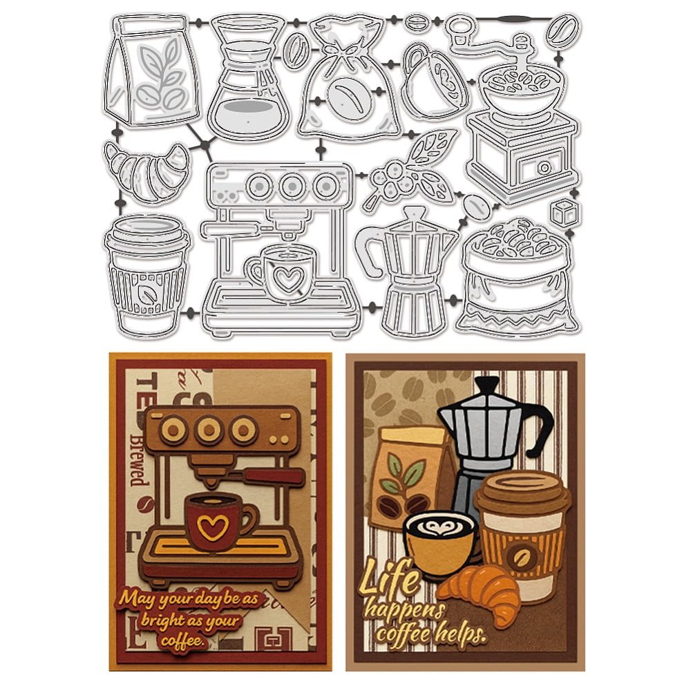 Coffee Theme Carbon Steel Cutting Dies Stencils for DIY Scrapbooking ...