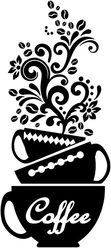 Coffee Theme Decals Wall Stickers Decor Coffee Cup Coffee Beans Coffee ...