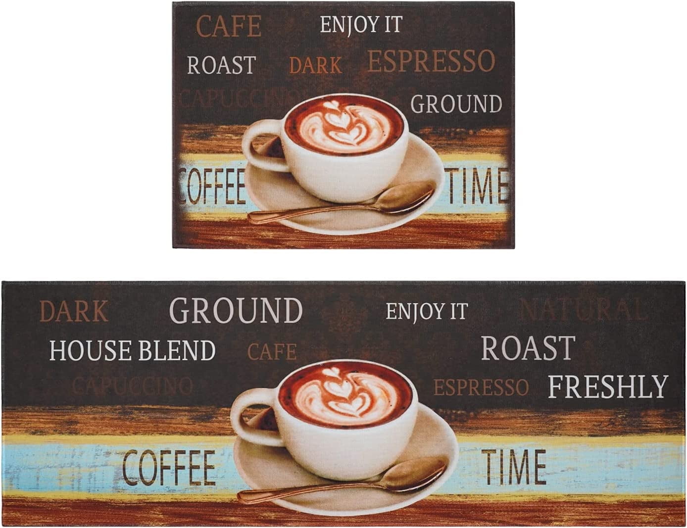Coffee Theme Kitchen Rug Set,Coffee Rugs for Kitchen Coffee Cup Runner ...