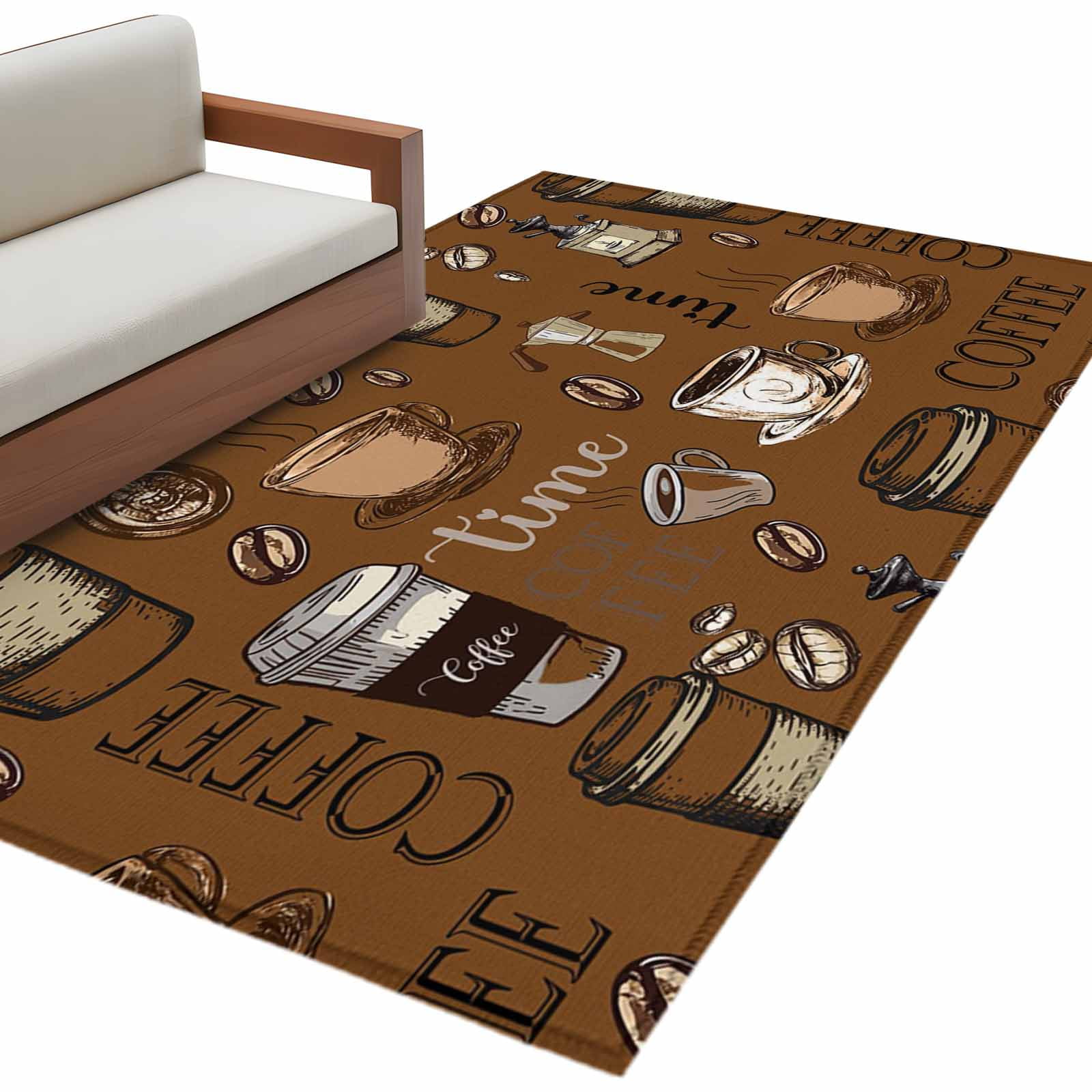 Coffee Theme Large Area Rugs for Bedroom Living Room, Soft Non Slip ...