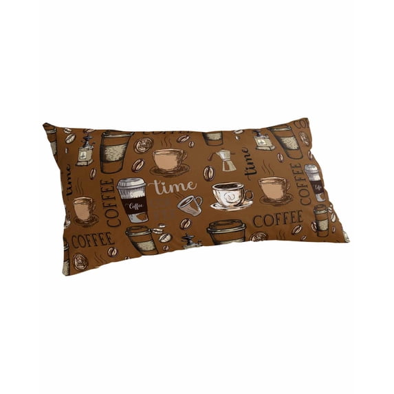 Coffee Theme Pillow Covers King Size, Funny Brown Vintage Beans Latte ...