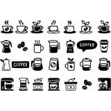 Coffee Theme Wall Decals Decor Coffee Cup Coffee Machine Coffee Beans ...
