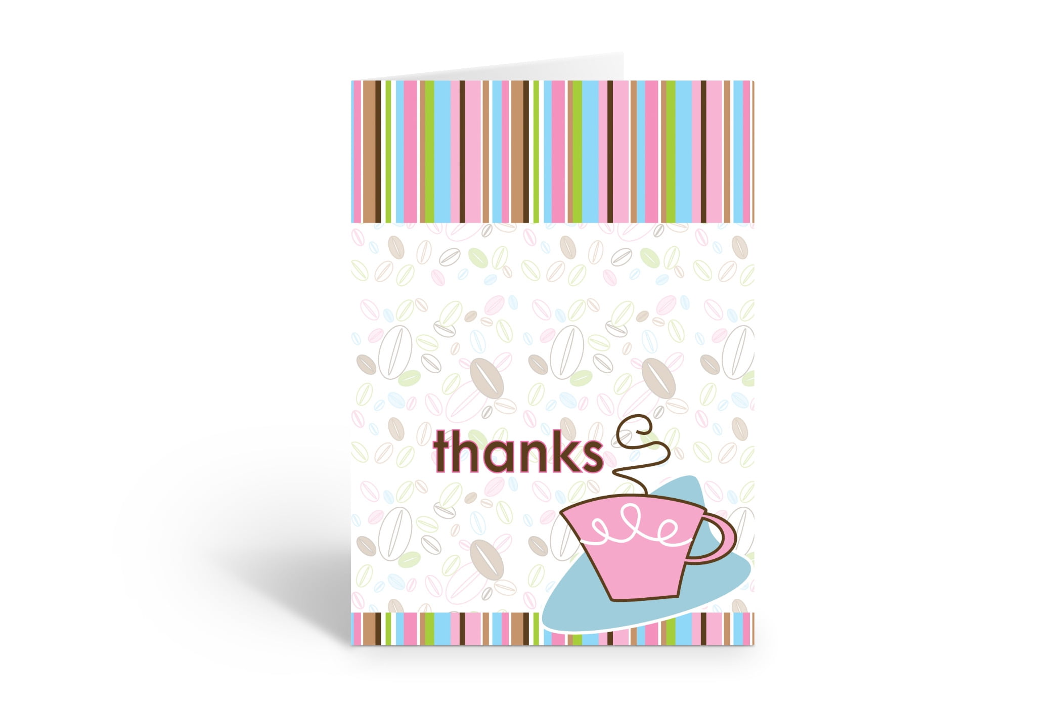 Coffee Themed Thank You Note Card - 10 Cards and Envelopes - B14016 ...
