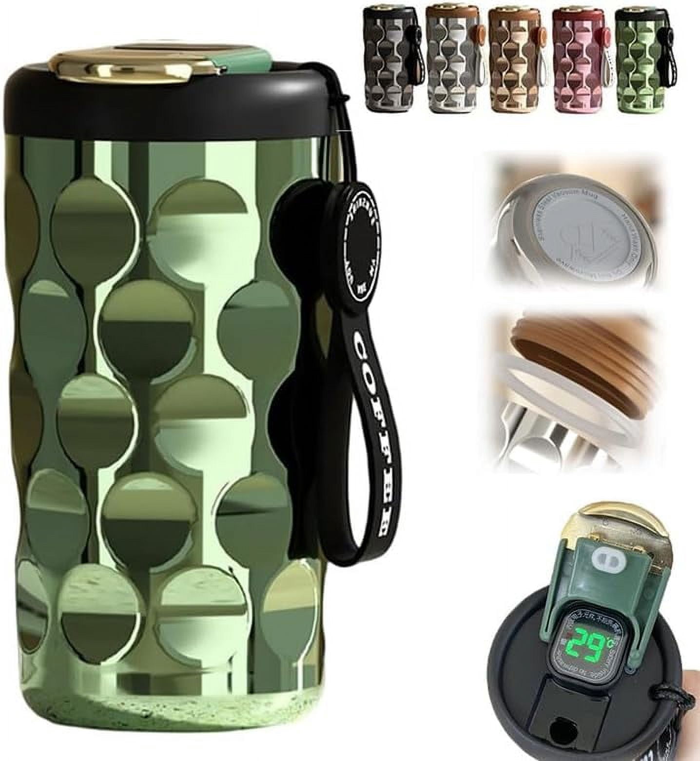 Portable LED Temperature Display Coffee Thermos - 316 Stainless Steel ...