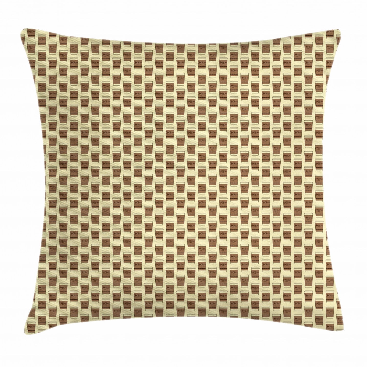 Coffee Throw Pillow Cushion Cover, Illustration of Take Away Coffee Cup ...