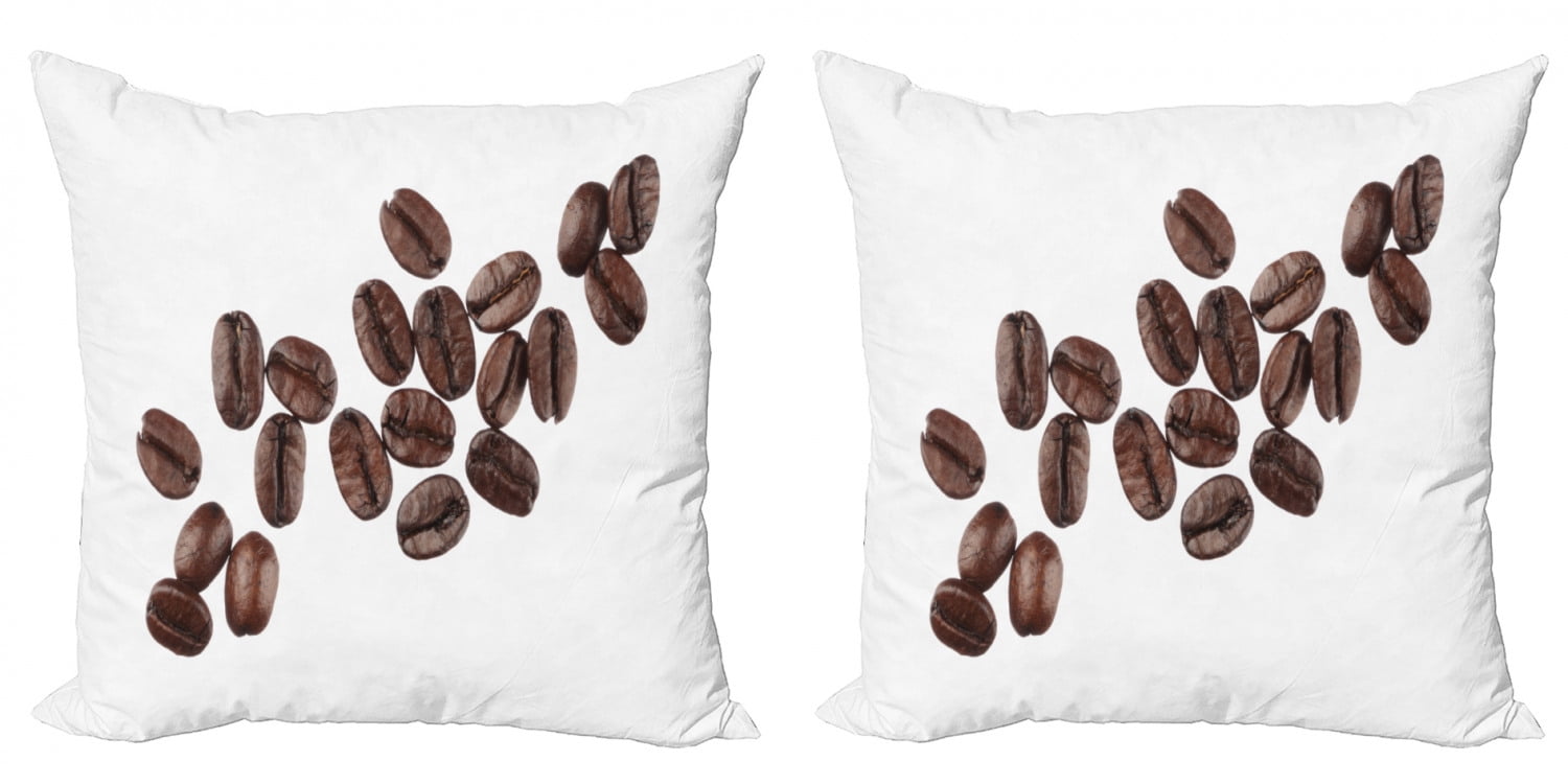 Coffee Throw Pillow Cushion Cover Pack of 2, Real Life Photo of Several ...