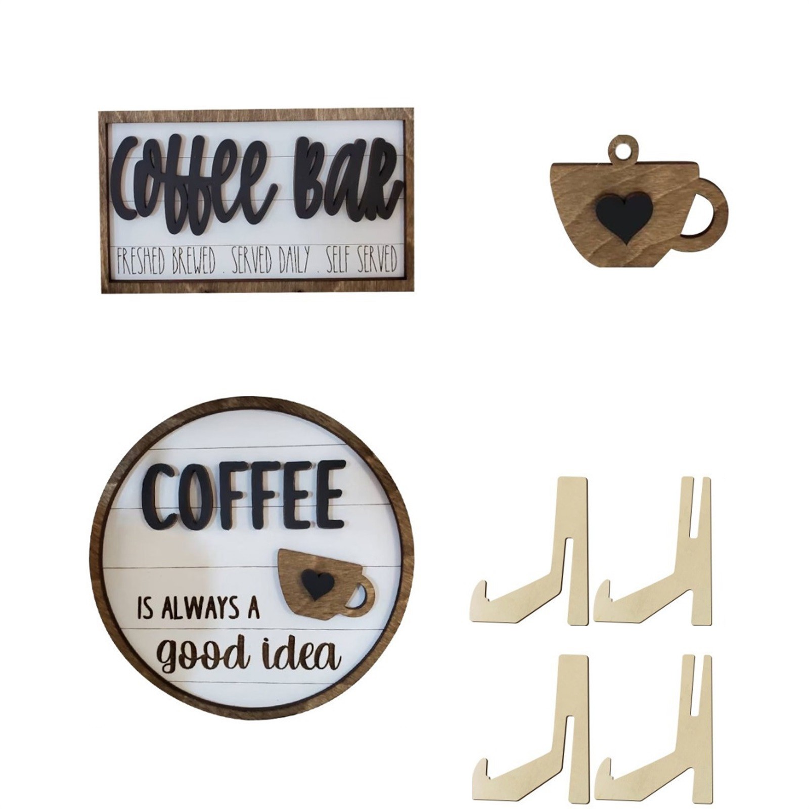 Coffee Tiered Tray Decor Set Desktop Decoration,coffee Theme Table ...