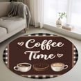 Coffee Time 3FT Round Area Rugs Retro Brown Coffee Beans Cup Black ...