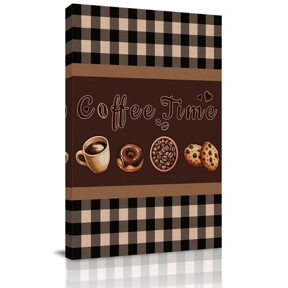 Coffee Time Beans Canvas Wall Art for Living Room, Desserts Vintage ...