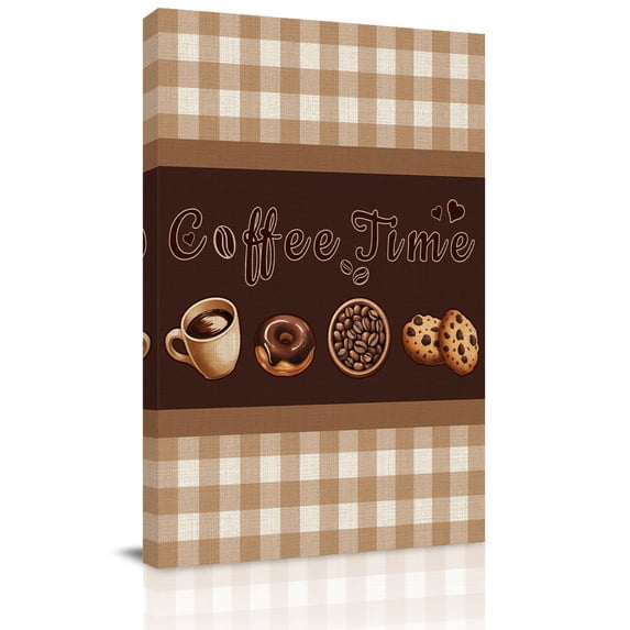 Coffee Time Beans Canvas Wall Art for Living Room, Desserts Vintage ...