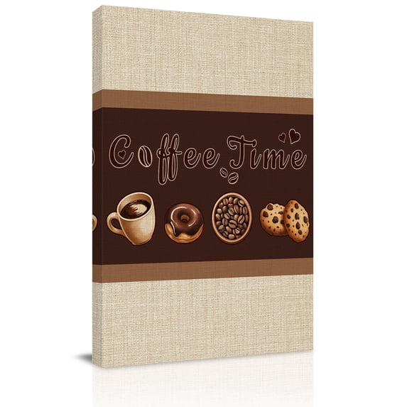 Coffee Time Beans Canvas Wall Art for Living Room, Desserts Vintage ...