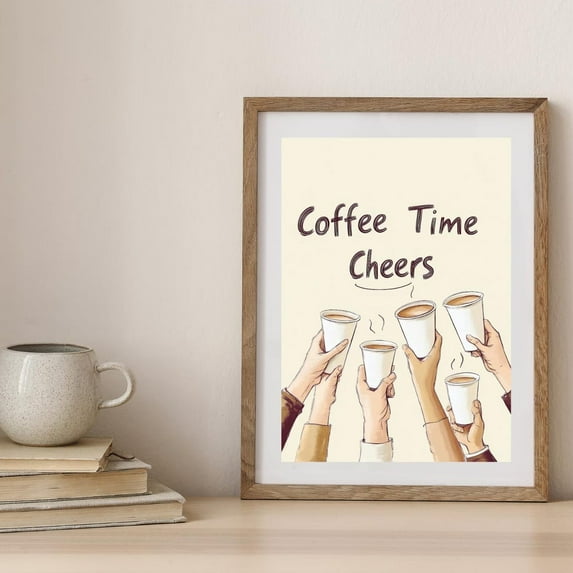 Coffee Time Cheers Wall Art For Kitchen, Office, Or Coffee Bar Decor ...