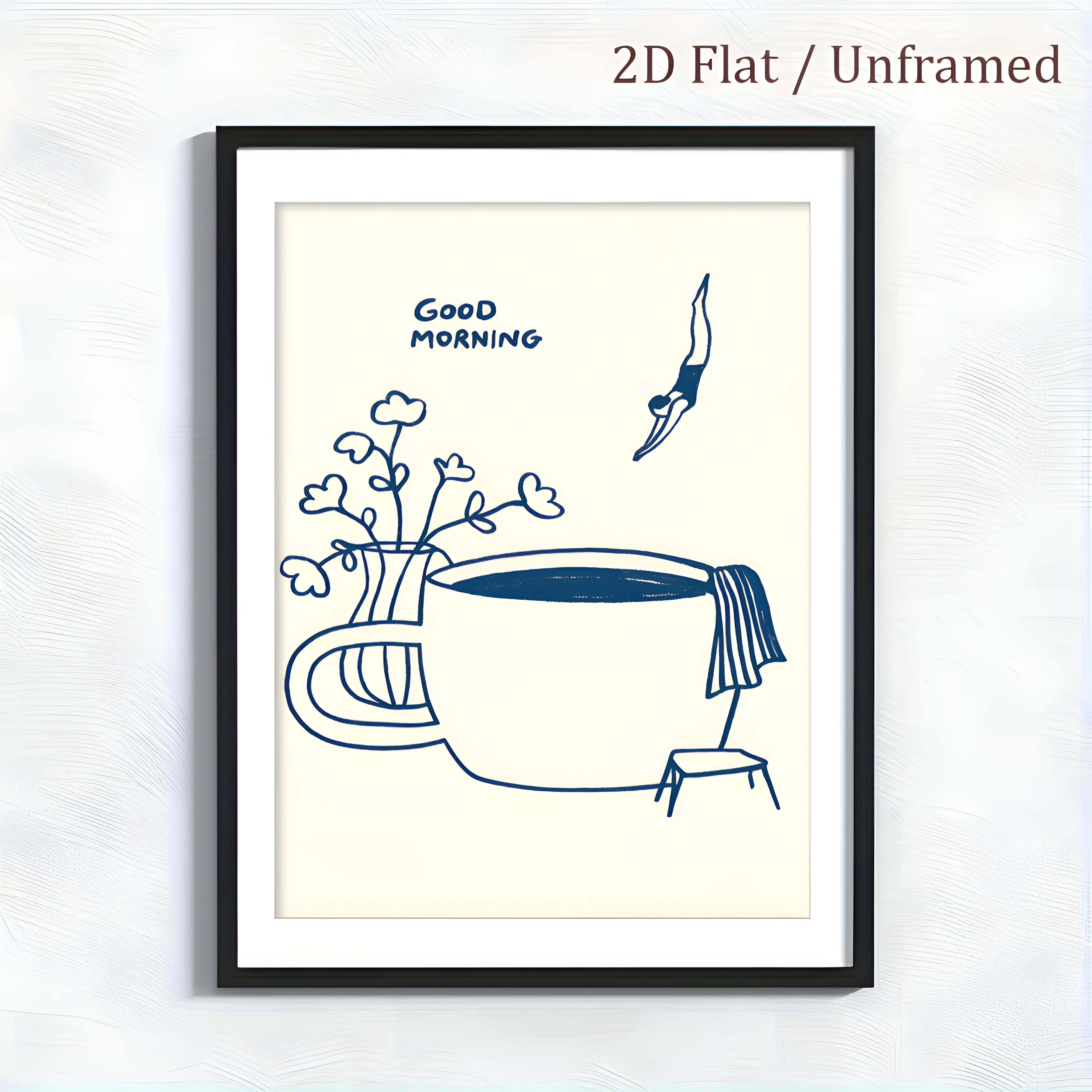 Coffee Time Poster Morning Routine Wall Art Rude Alarm Retro Typography ...