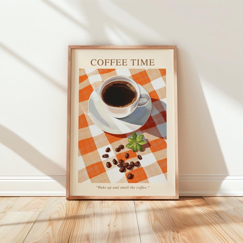Coffee Time Retro Wall Art, Coffee Bar Kitchen Poster - Walmart.com