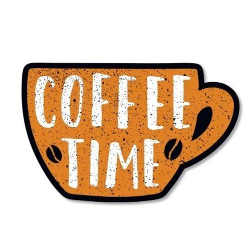 Coffee Time Sticker Phone Decal Water Bottle Stickers Car Decals ...