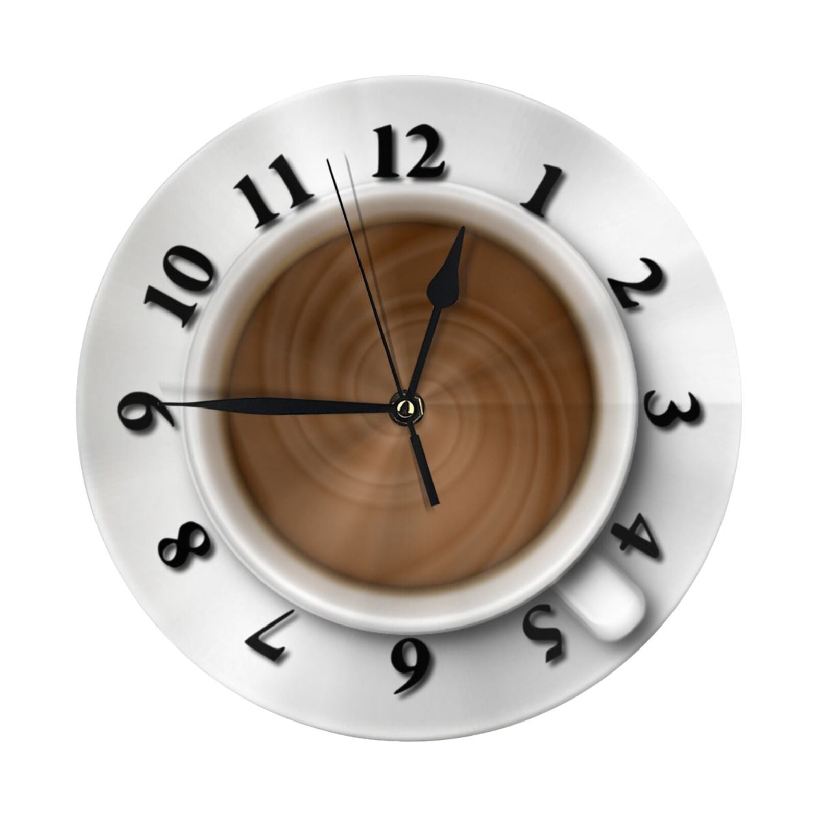 Coffee Time Wall Clock - 10 Inch Silent Non-Ticking Wall Clocks ...