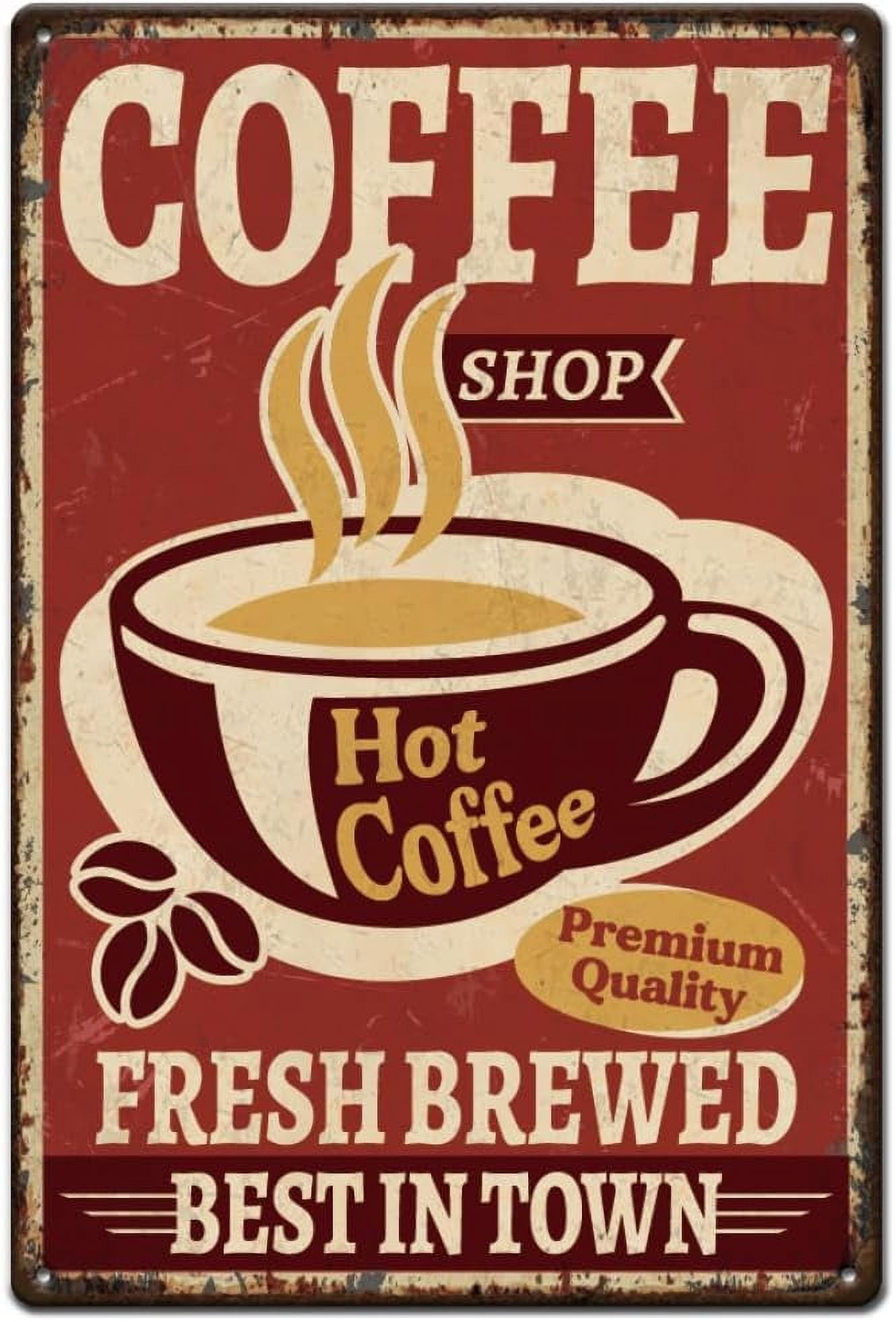 Coffee Tin Signs Hanging Metal Posters colorful Metal Poster Signs Iron ...