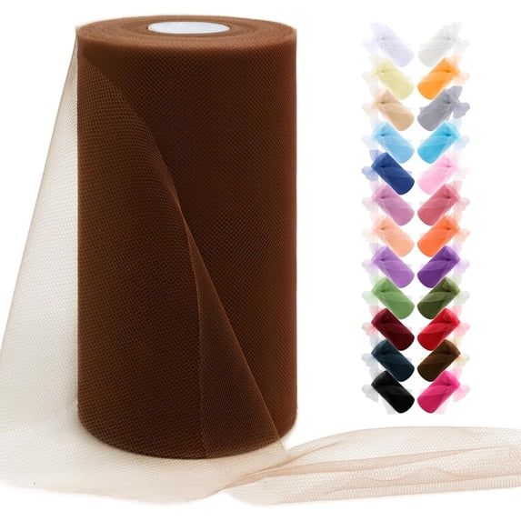 Coffee Tulle Fabric Roll 6 Inch 25 Yards Ribbon Netting Christmas ...