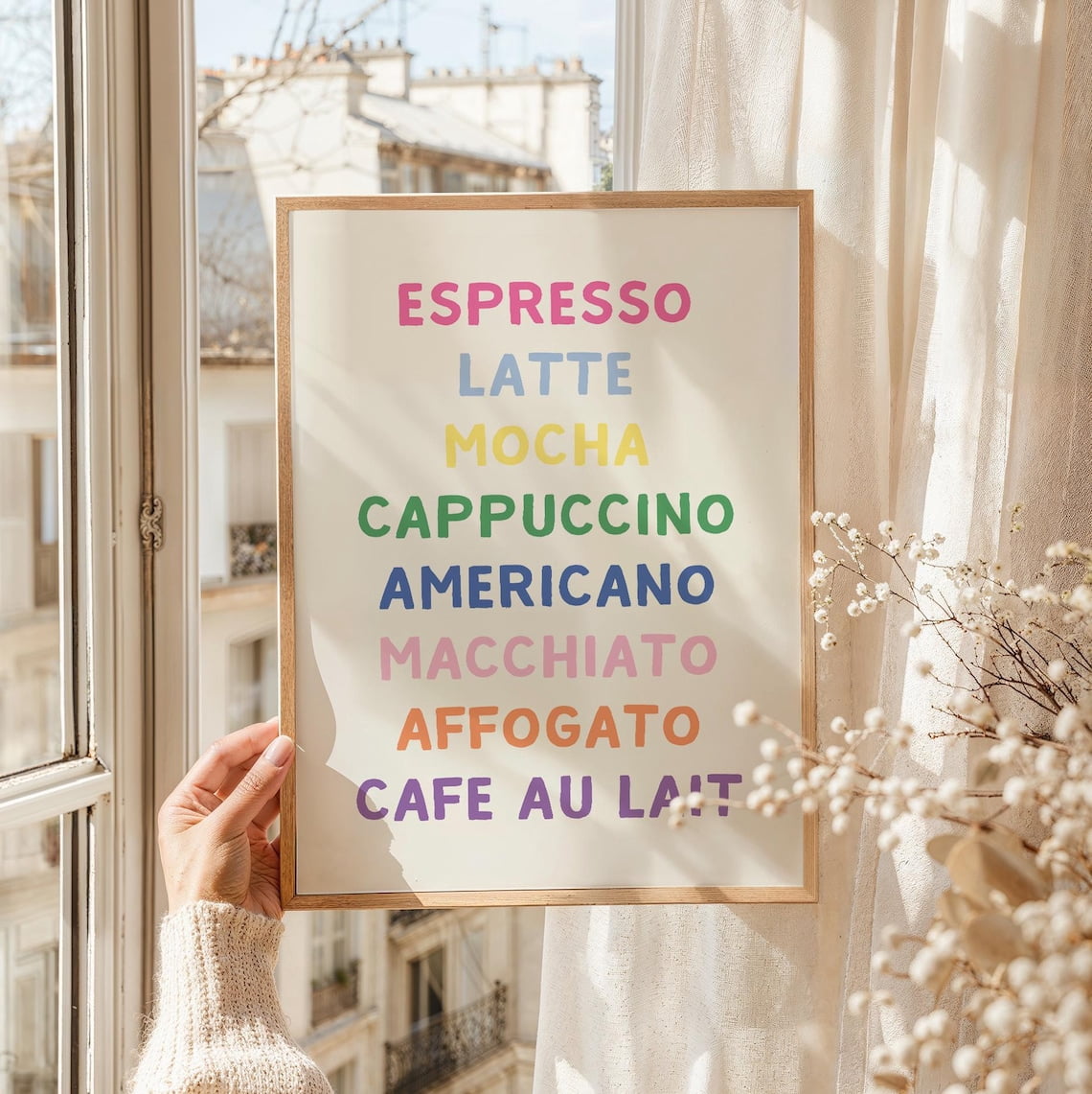 Coffee Types Art Poster Cute Bar Decor Trendy Kitchen Wall Espresso ...