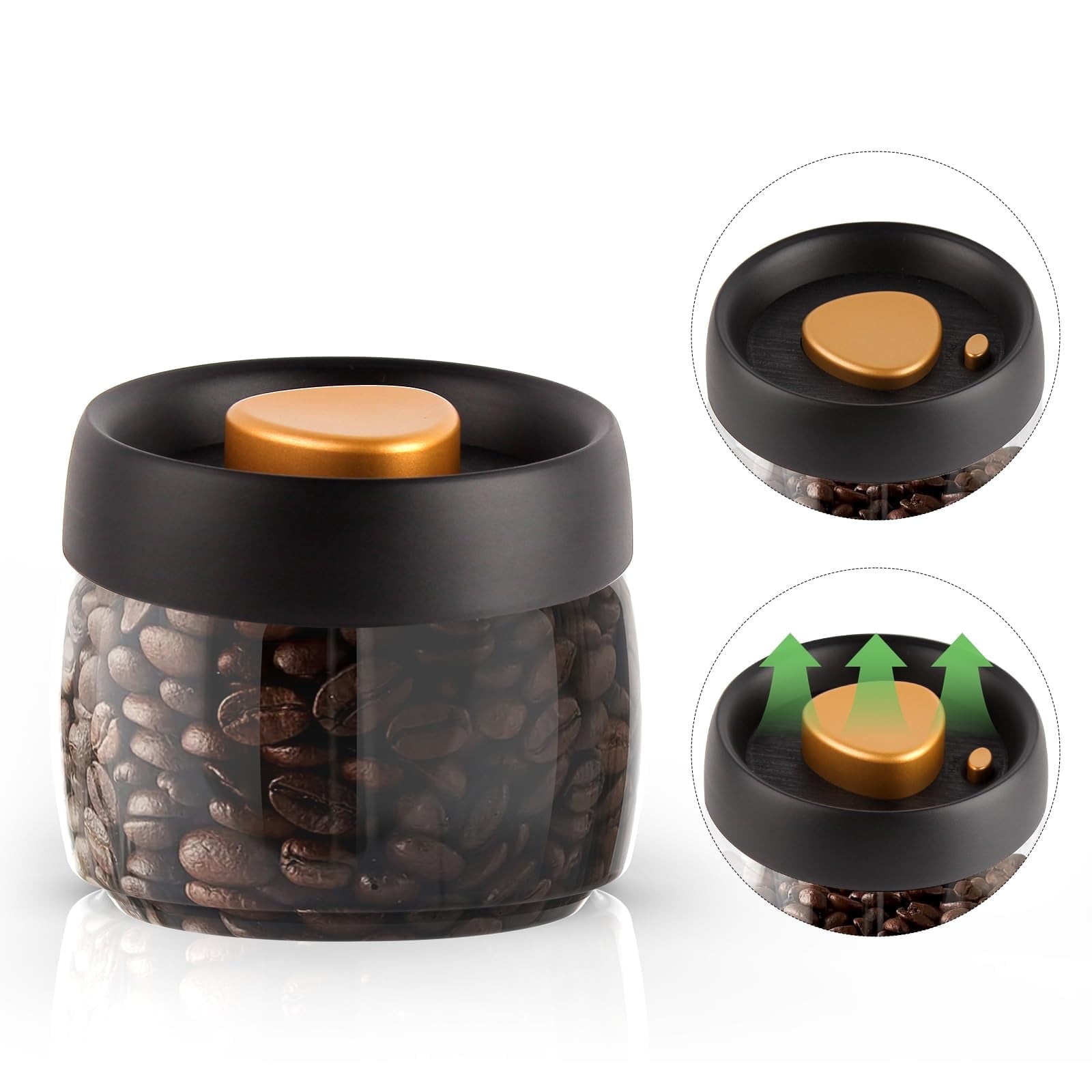 Coffee Vacuum Container Plastic Mason Jars: Food Coffee Bean Storage ...