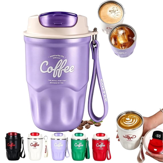 Coffee Vacuum Flask, Insulated Travel Coffee Mugs, 316 Stainless Steel ...