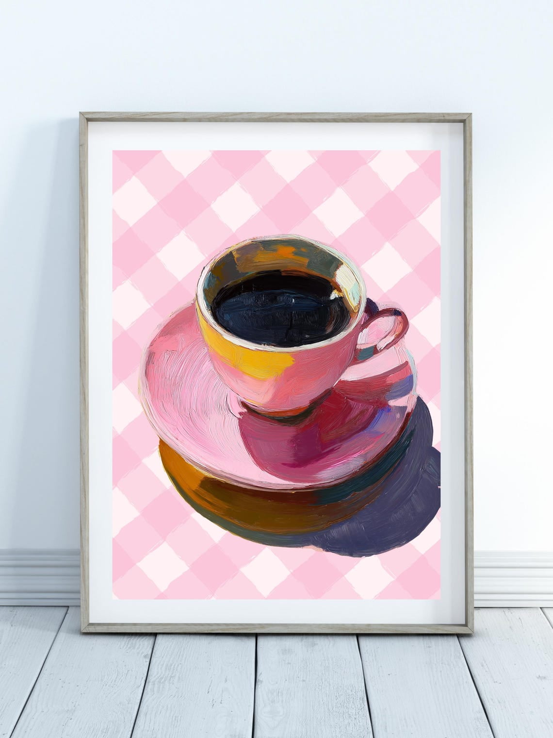 Coffee Wall Art Poster-Pastel Pink Kitchen Wall Decor, Coffee Bar ...