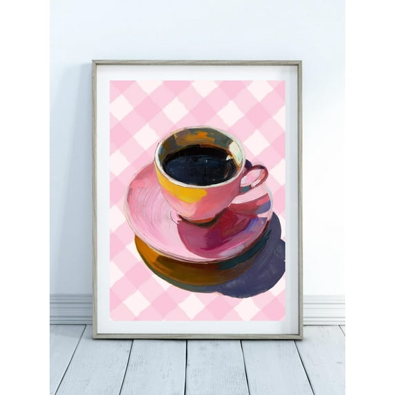 Coffee Wall Art Poster-Pastel Pink Kitchen Wall Decor, Coffee Bar ...