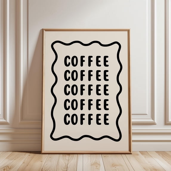 Coffee Wall Art Print Black Cafe Poster Neutral Kitchen Decor Dining ...