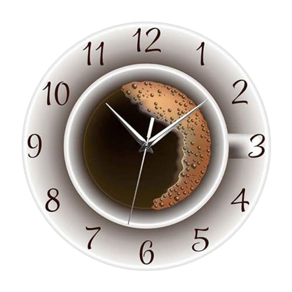 Coffee Wall Clock, 30cm Quiet and Stylish Decorative Wall Clock with ...