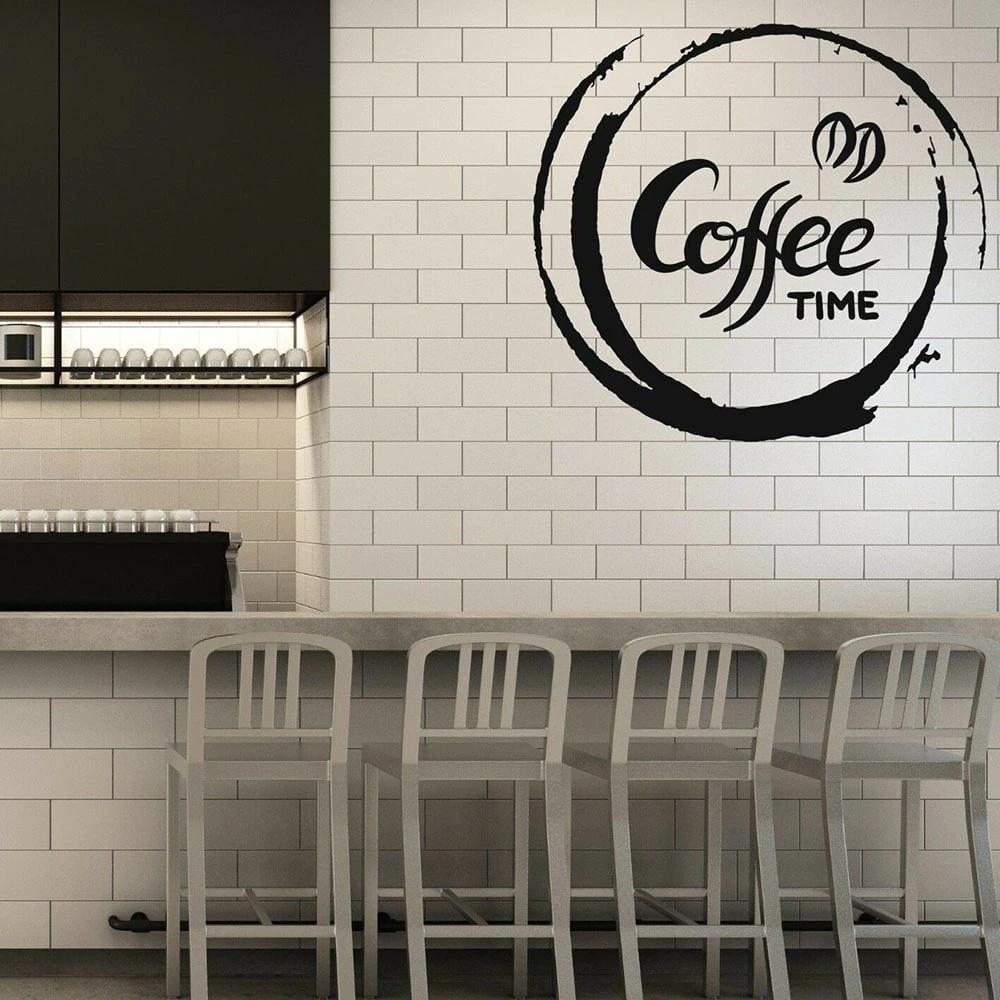 Coffee Wall Decal Relaxing Time Words Door Window Vinyl Stickers ...