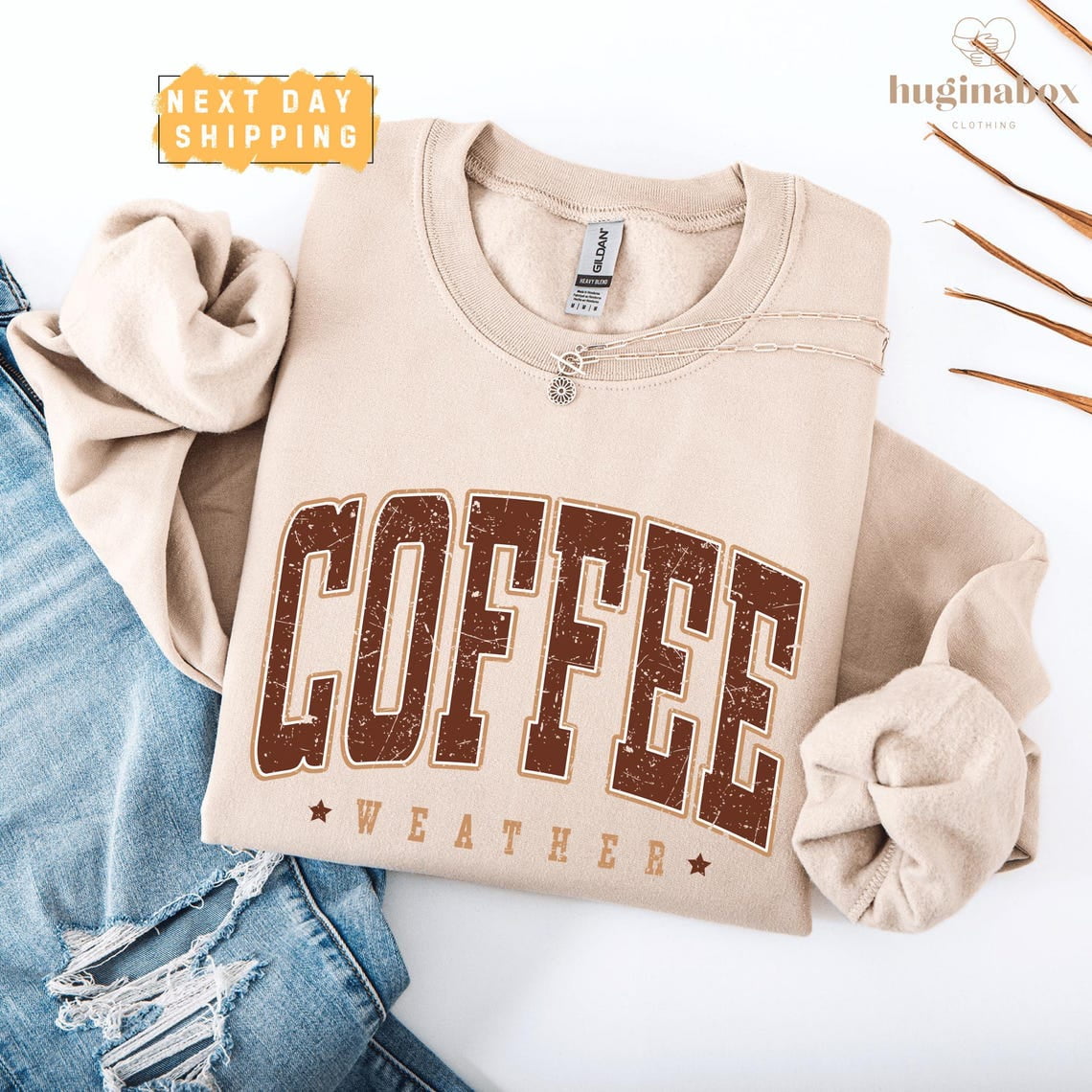 Coffee Weather Sweatshirt, Cozy Fall Coffee Lover Pullover, Retro ...