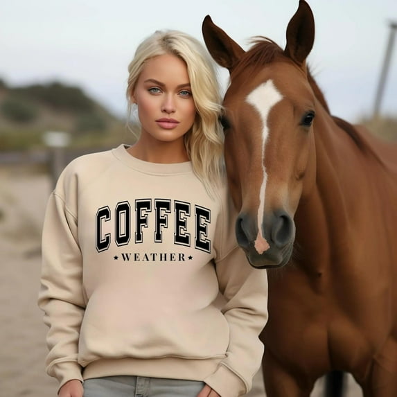 Coffee Weather Sweatshirt – Retro Fall Crewneck, Coffee Lover Shirt ...