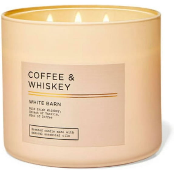 Coffee & Whiskey 3 Wick Candle 14.5 oz / 411 g (Made with Natural Oils ...