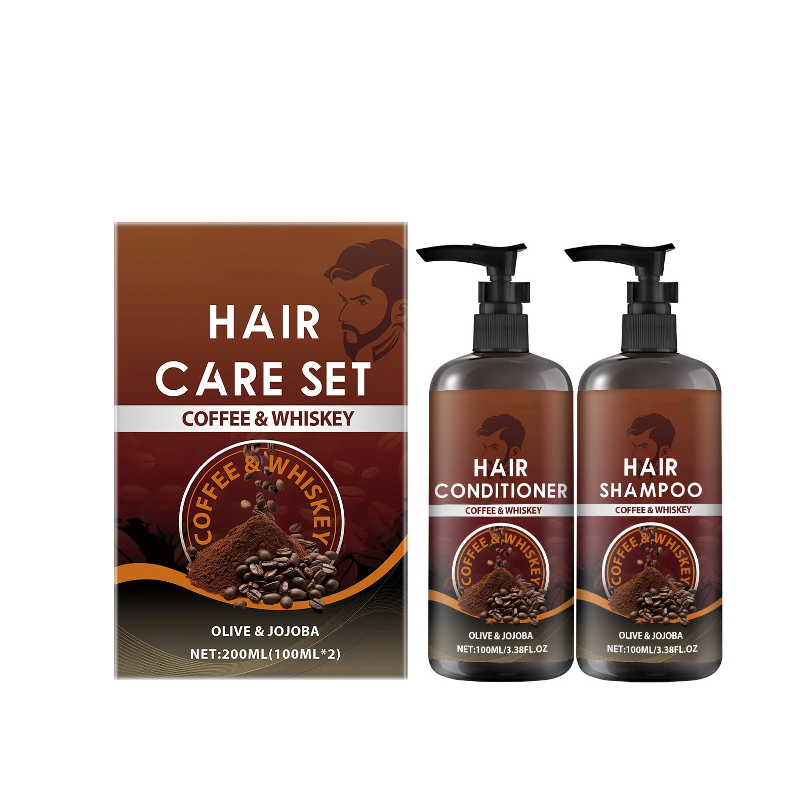 Coffee and Whiskey Men's Shampoo Conditioner Set with Jojoba and Olive ...