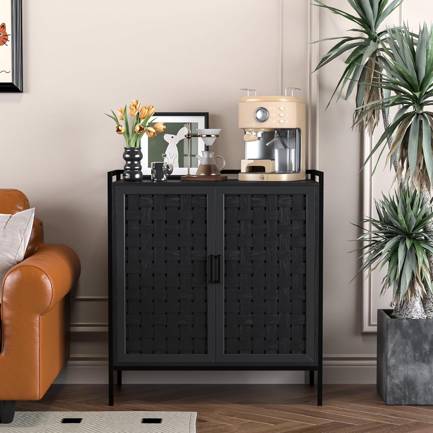 Coffee Wine Bar Cabinet with Storage, Small Wine Cabinet with Wine Rack ...