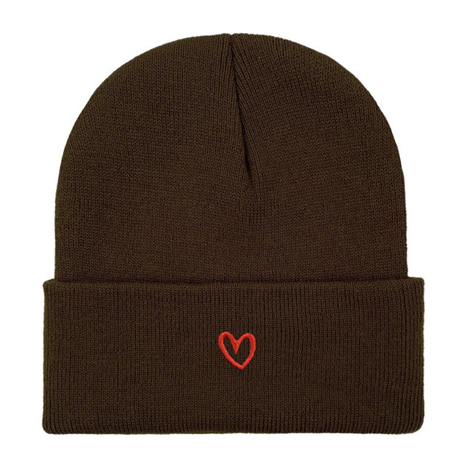 Coffee Womens Claw Imprint Embroidery Knitted Hat For Outdoor Cycling ...
