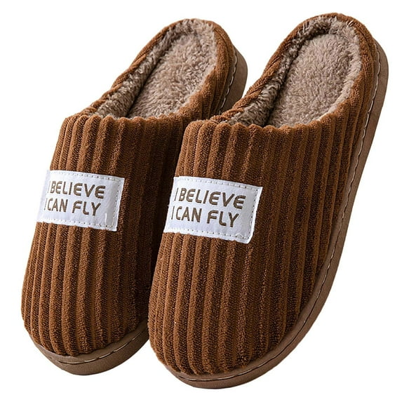 Coffee Womens Plush Indoor Slippers In Brown Featuring A Thick ...