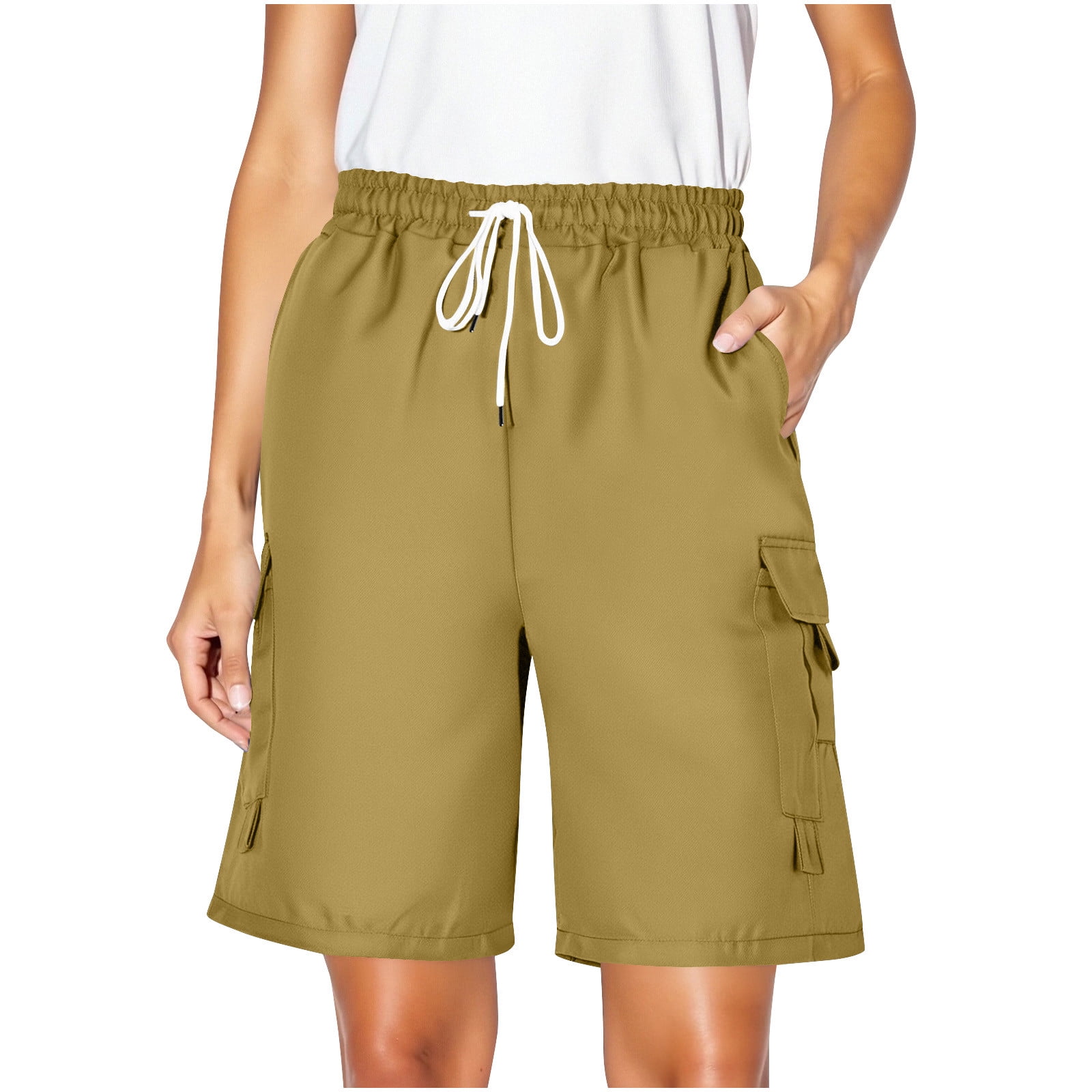 Coffee Womens Shorts for Ladies Wild Cargo Brunch Straight Leg Plain ...