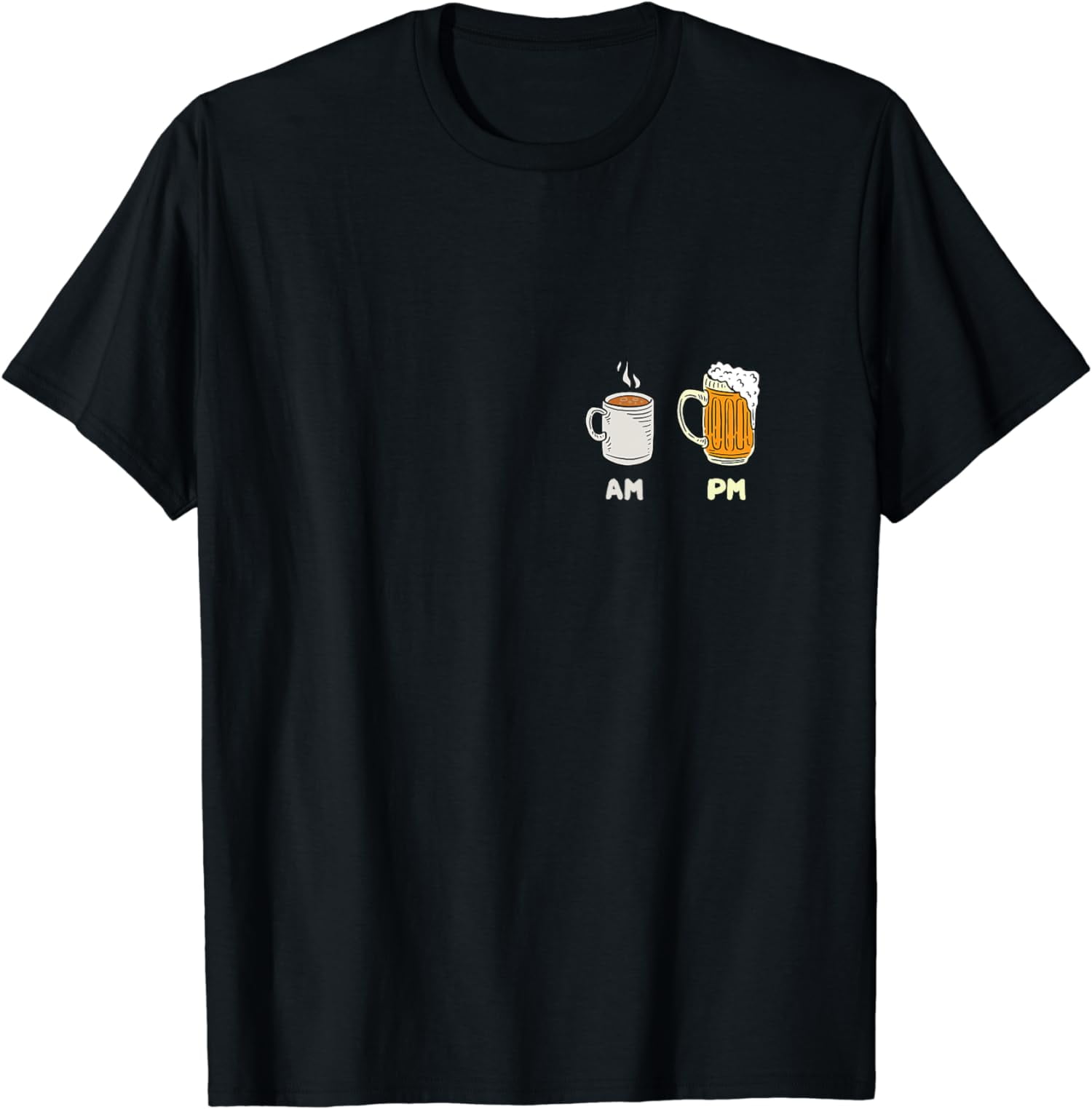 Coffee and Beer Coffee AM and Beer PM Beer Hops Party Drink T-Shirt ...