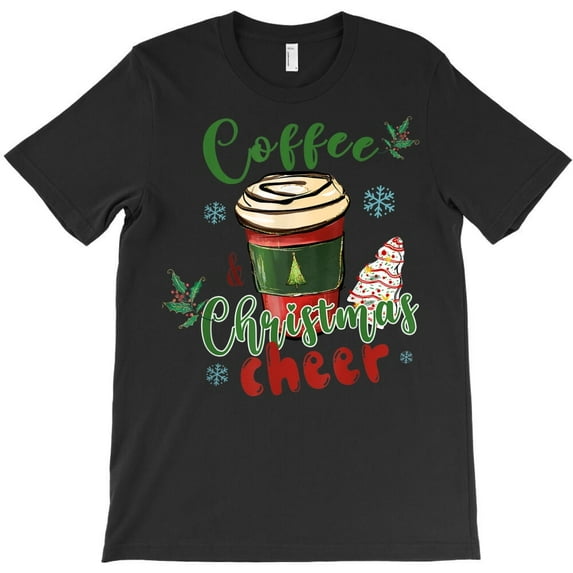 Coffee and Christmas Cheer, Funny Holiday Pajama Graphic H24131 T-Shirt ...
